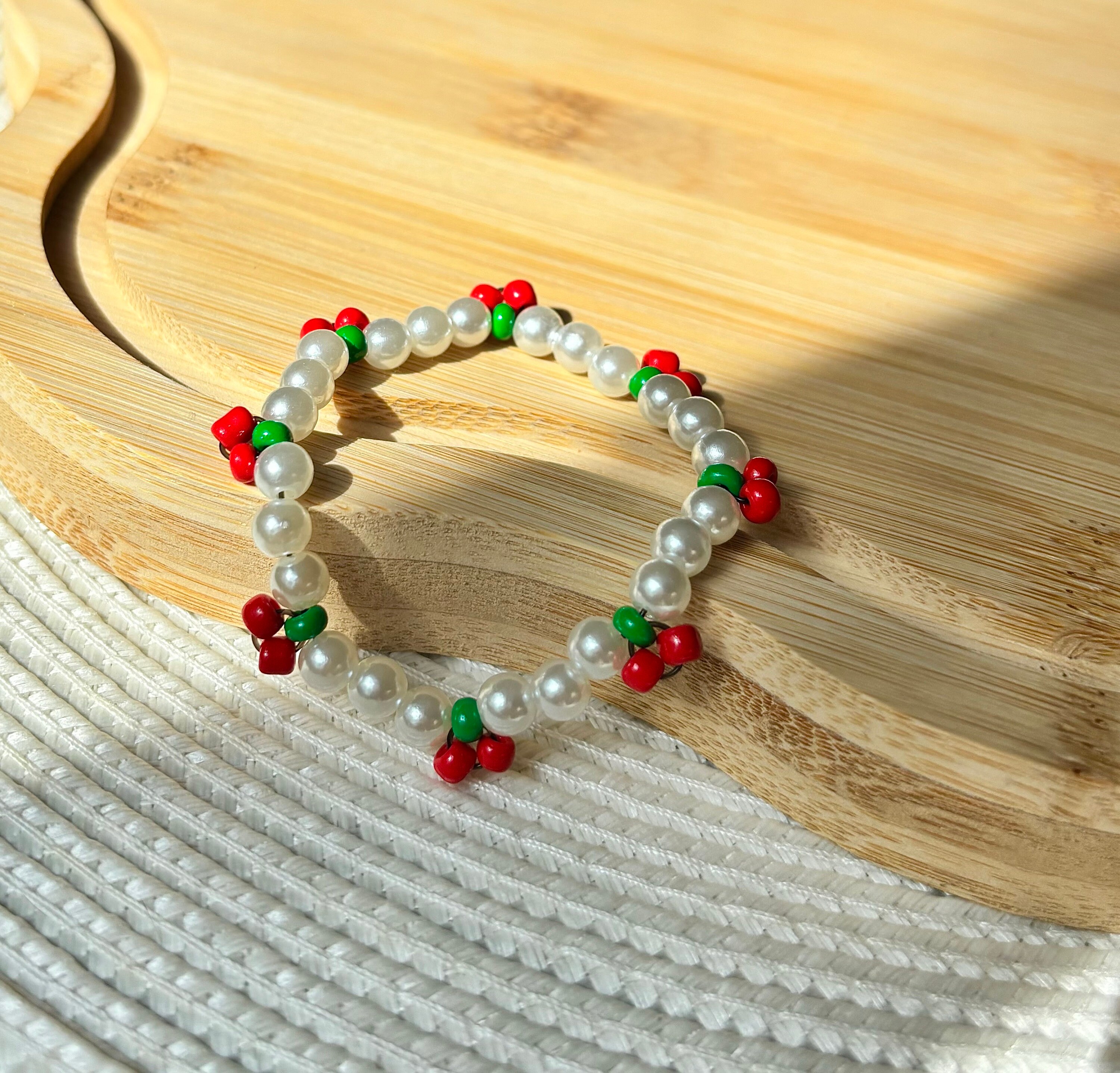 Beaded Berry Bracelet | Dainty Cherry or Grape Design | Handmade ...