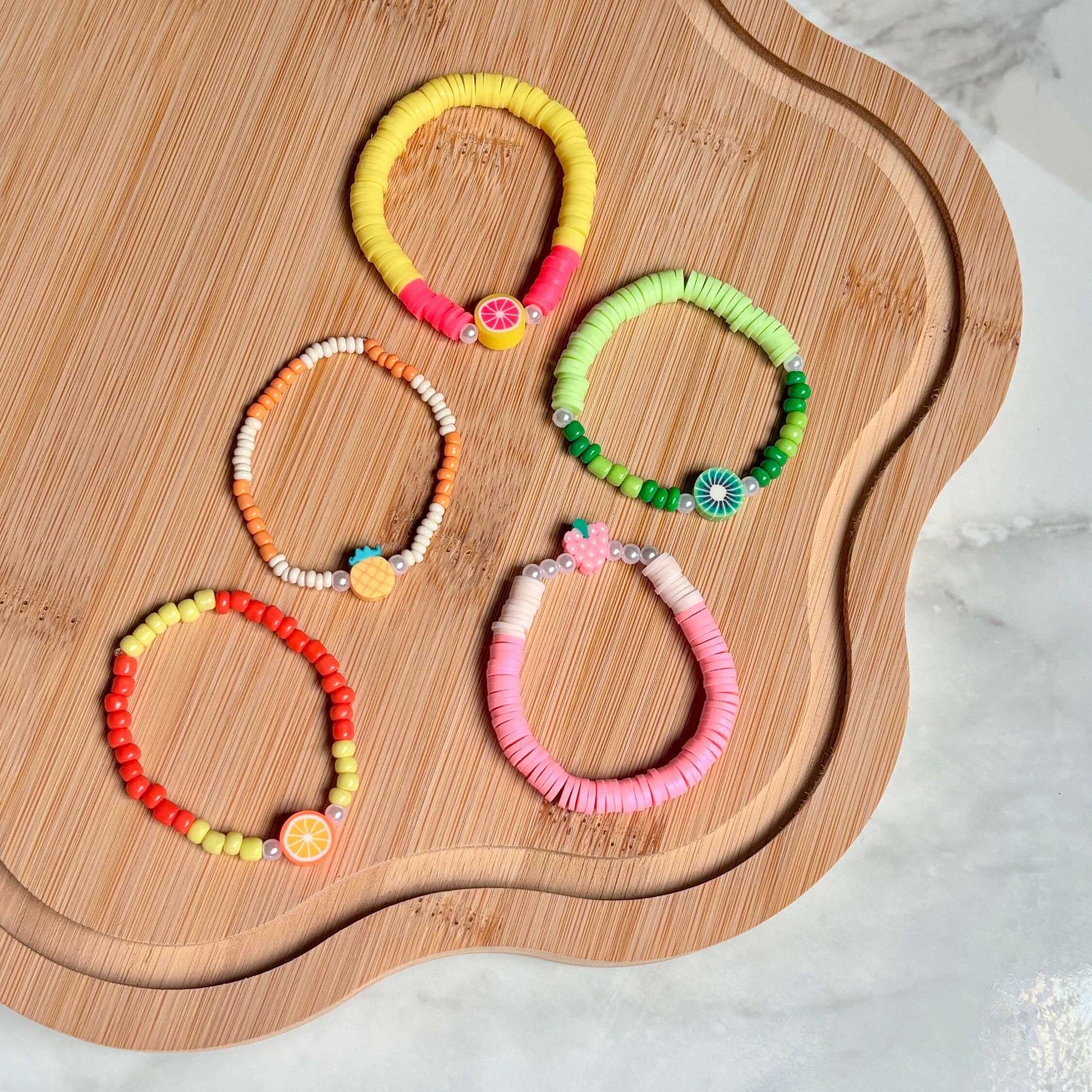 Fruit Bracelets Handmade Beaded Jewelry Stackable Bracelets Girly ...