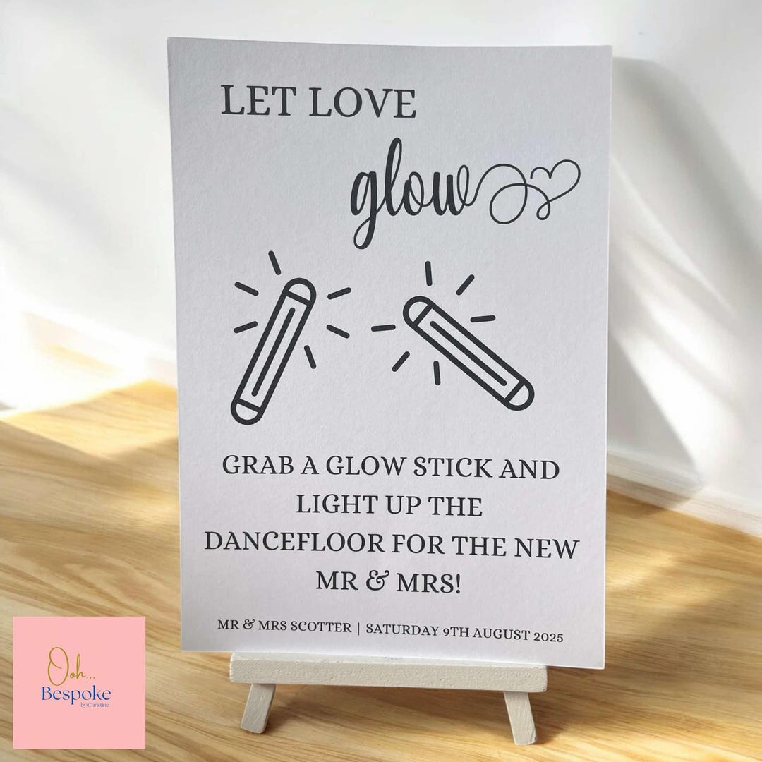 Personalised Foam Glow Stick Sign | Personalised Wedding Sign | Let ...