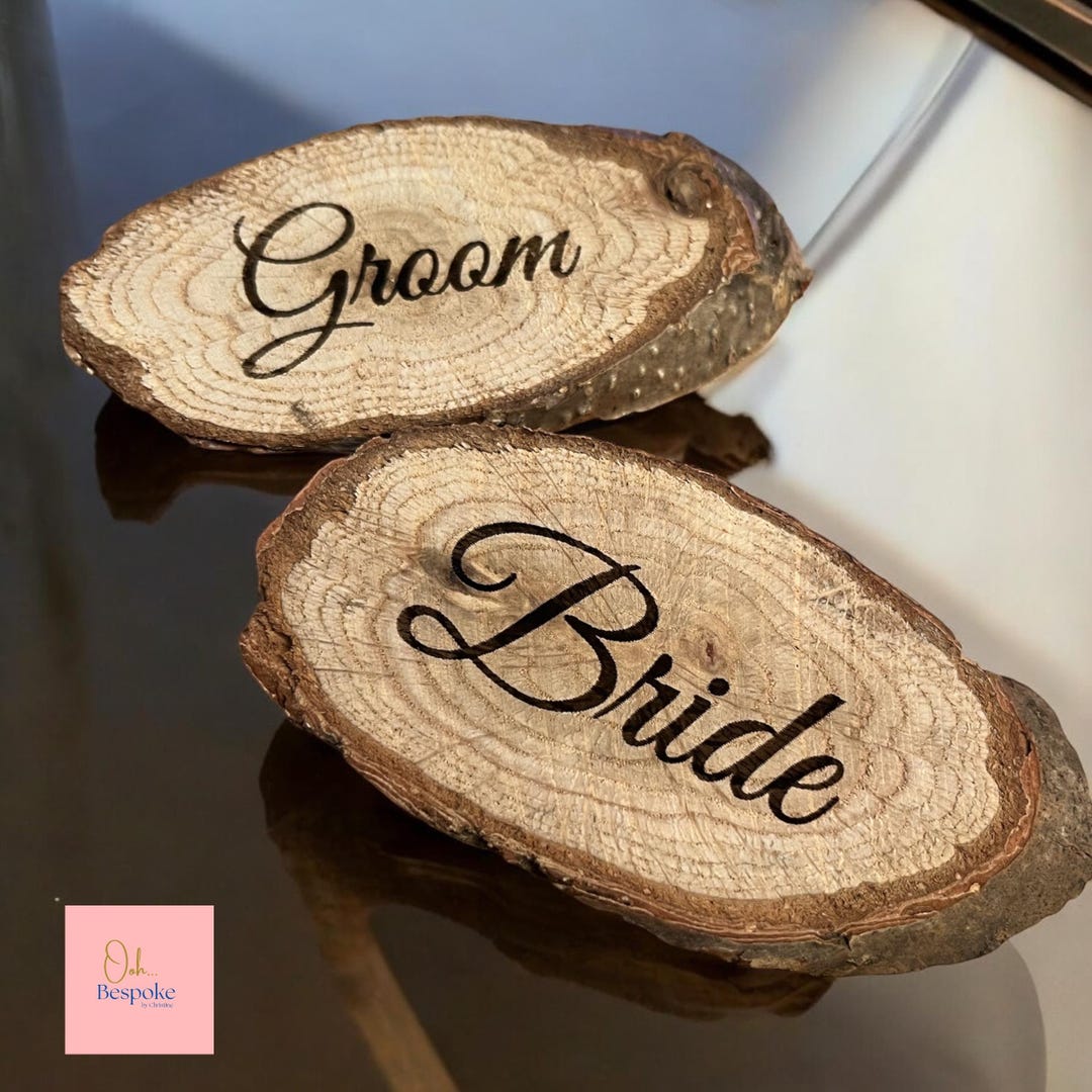 Rustic Place Cards Wooden Place Cards Engraved Name Cards Log Slices ...