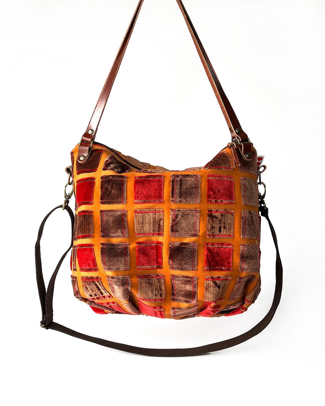 Sack Bag, Tote Bag, Shoulder and Crossbody Bag, Zippered Bag, Plaid Bag ...
