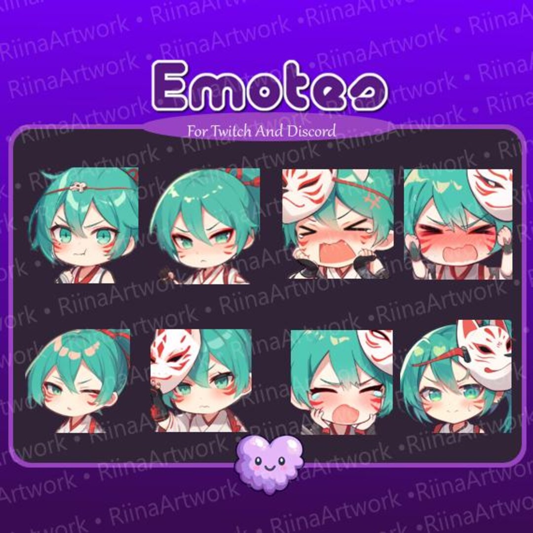 Cute Anime Girl Twitch Emote for Streamer Bundle | Discord Emote ...