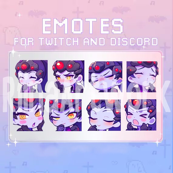 Cute Widow Maker Twitch Emote for Streamer Bundle Discord Emote Kawaii ...