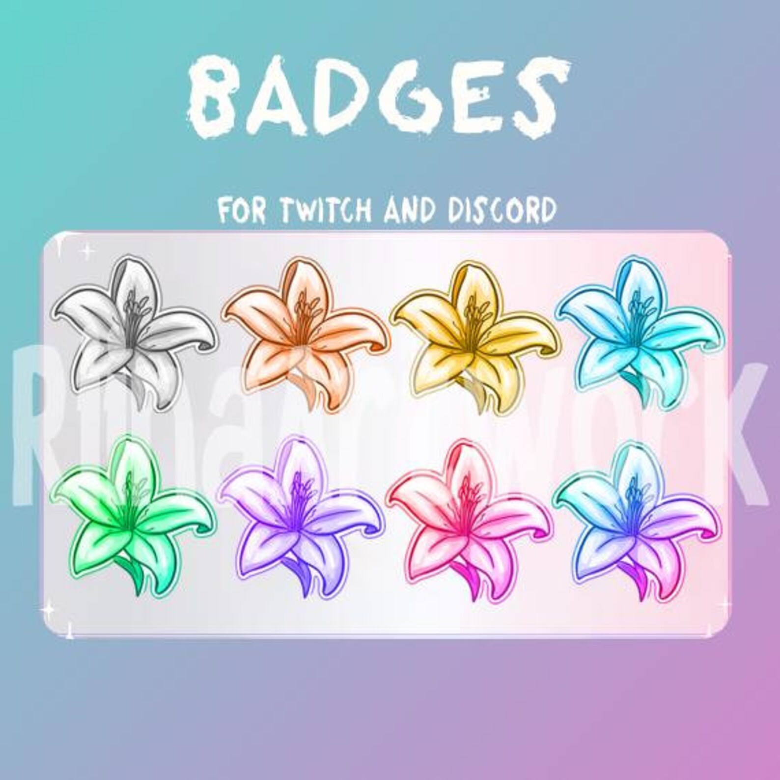 Lily Twitch Badge Pack for Streamer Bundle Discord Badge Lily Sub ...