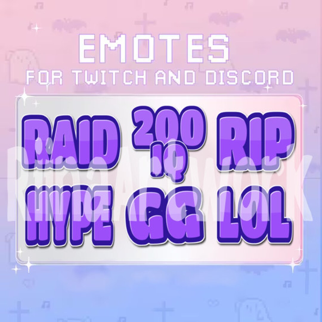 Text Twitch Emote Pack for Streamer Bundle Discord Emote Purple Text ...