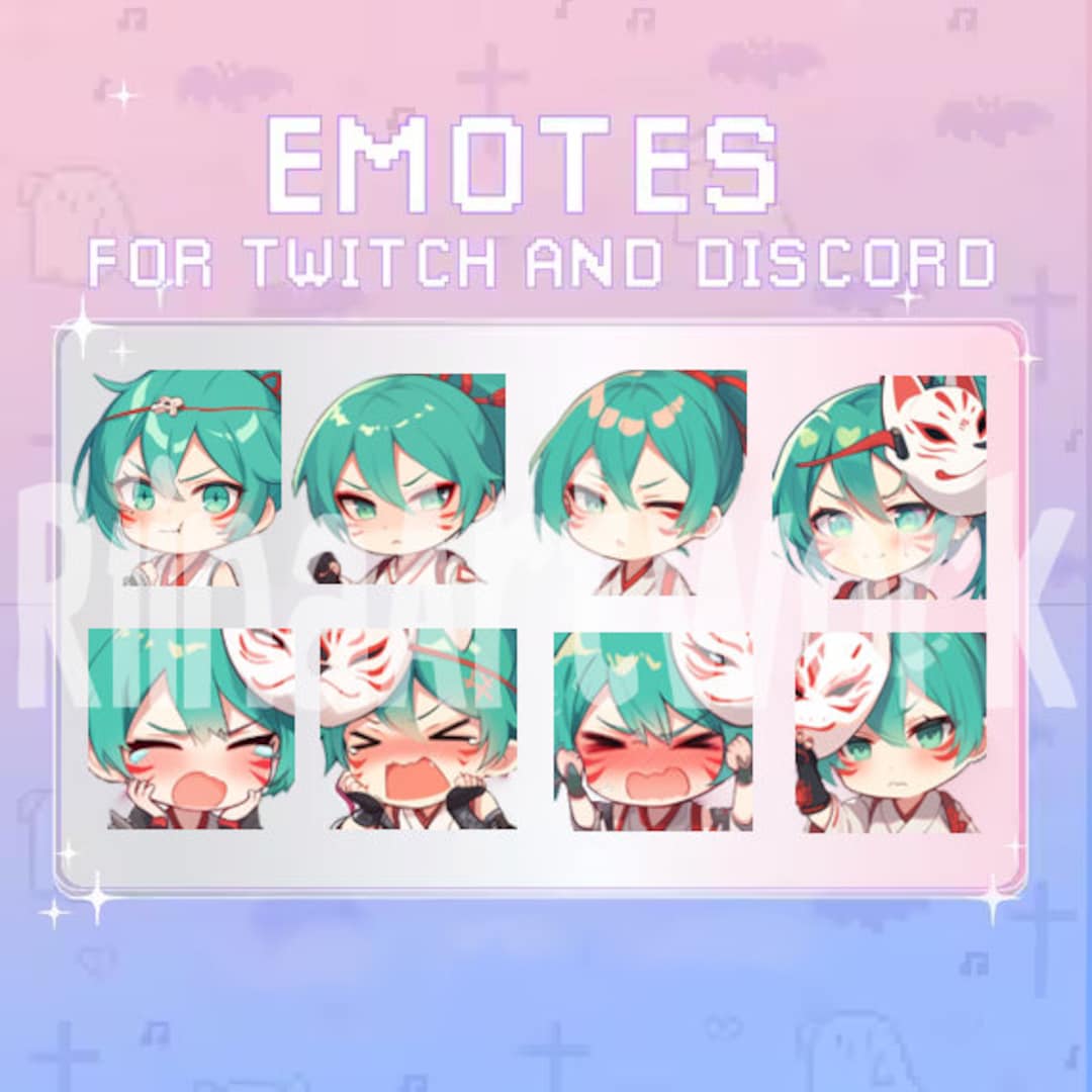 Cute Anime Girl Twitch Emote for Streamer Bundle Discord Emote Kawaii ...
