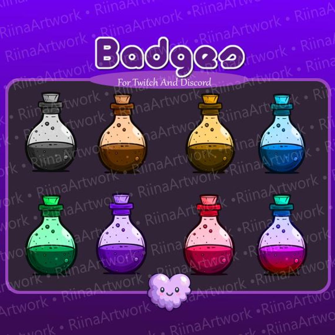 Potion Bottle Twitch Badge Pack for Streamer Bundle Discord Badge ...