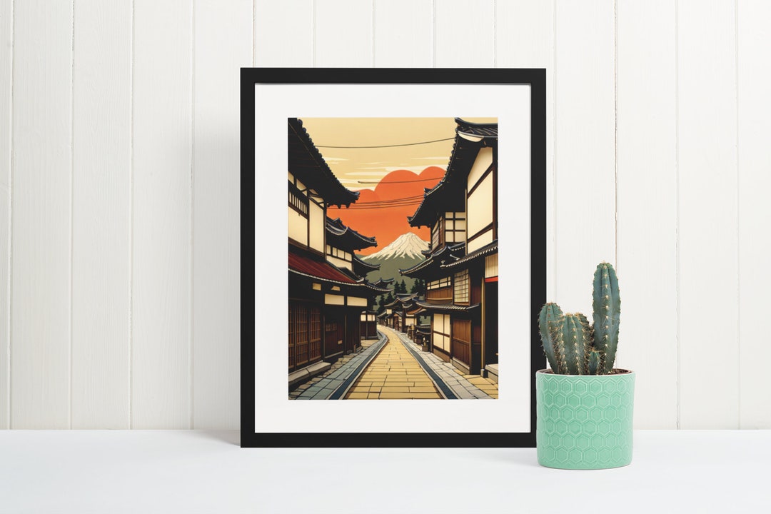 Vintage Japan Poster City View Poster Building Poster Retro Nostalgic ...