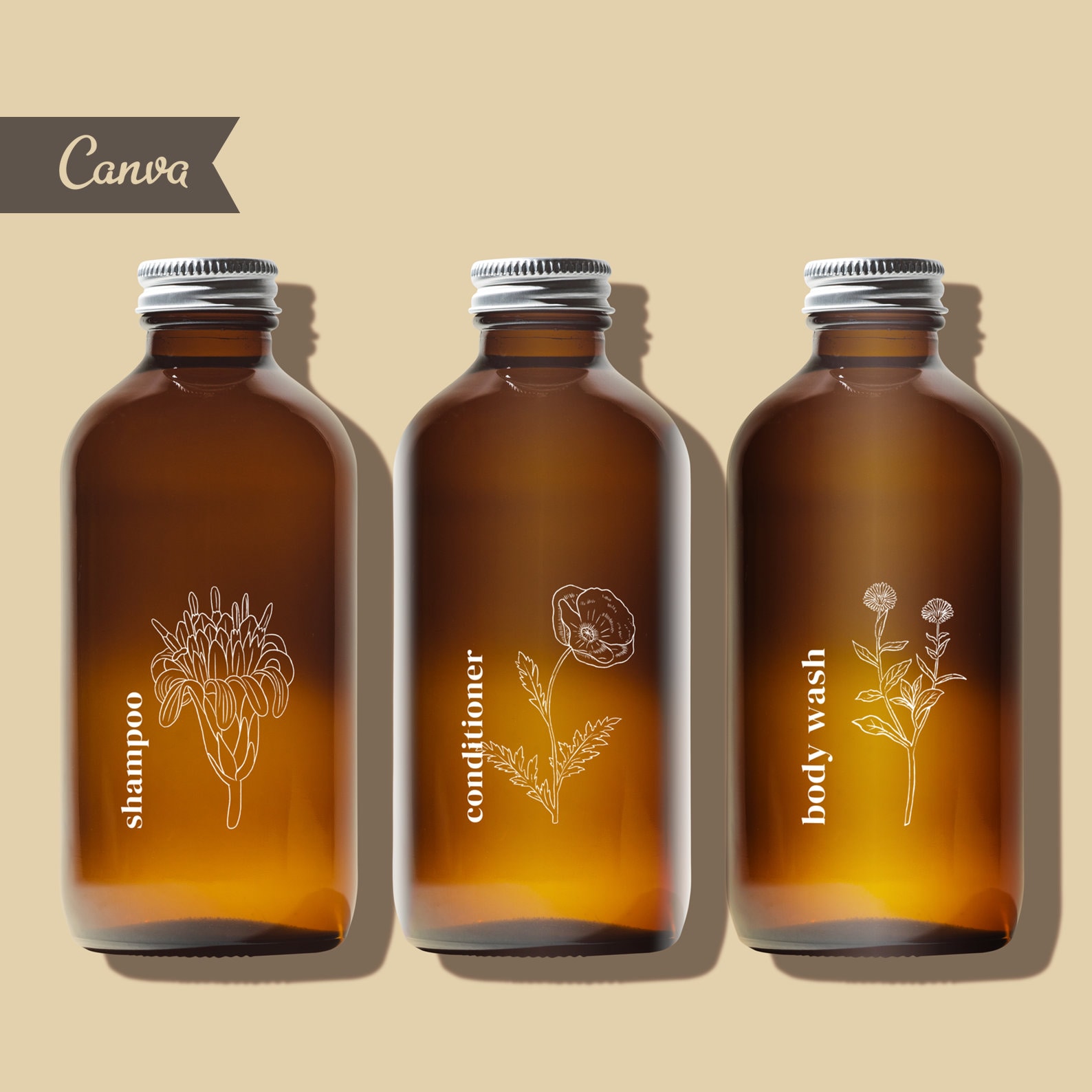 Editable Template: Shampoo Bottle Label, Conditioner Label, Shower Gel ...