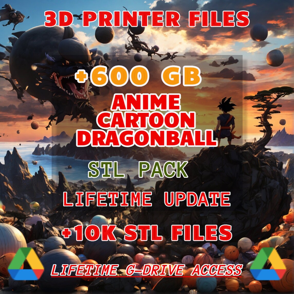 Anime & Cartoon STL Pack 3D Stl Files for 3D Printers Stl Pack 600GB ...