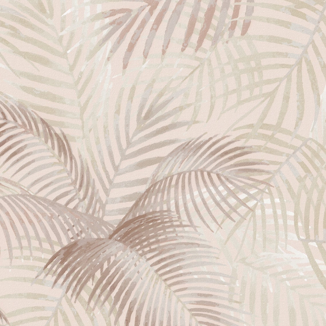 Palm Leaves Beige Wallpaper Vinyl Peel & Stick Removable / Unpasted ...