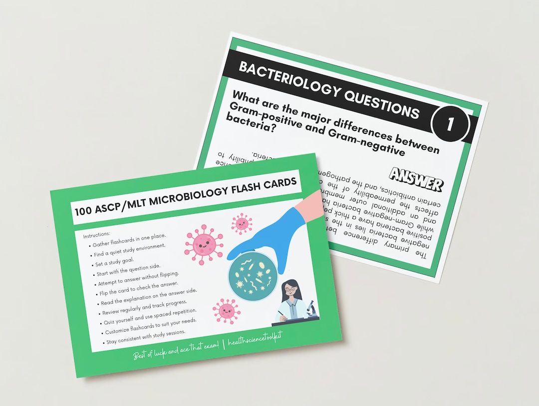 Microbiology Flash Cards: 100 ASCP/MLT Practice Questions and Answers ...
