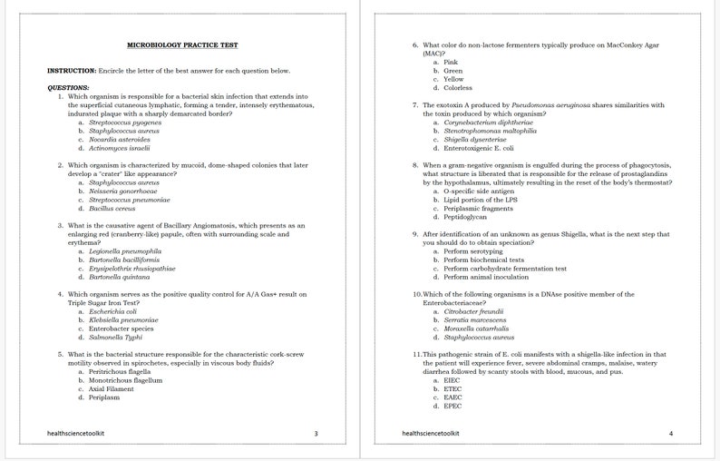 Microbiology Reviewer - 100 Practice Questions and Answer Key for MTLE ...