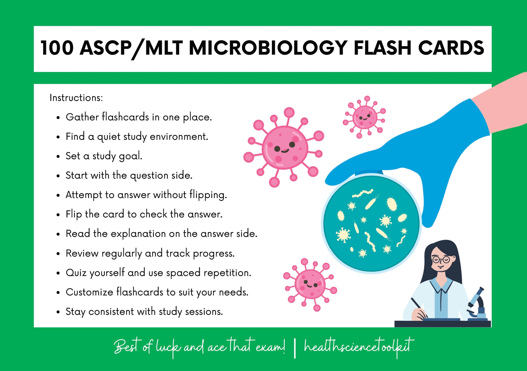 Microbiology Flash Cards: 100 ASCP/MLT Practice Questions and Answers ...