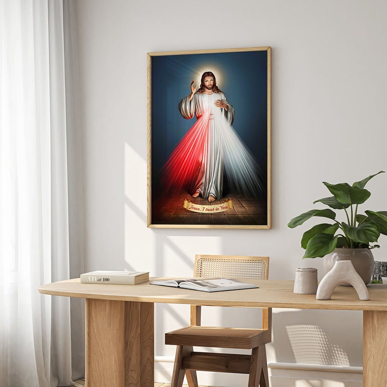 Divine Mercy Love Jesus Christ Motivational Poster,canvas Poster / Home ...