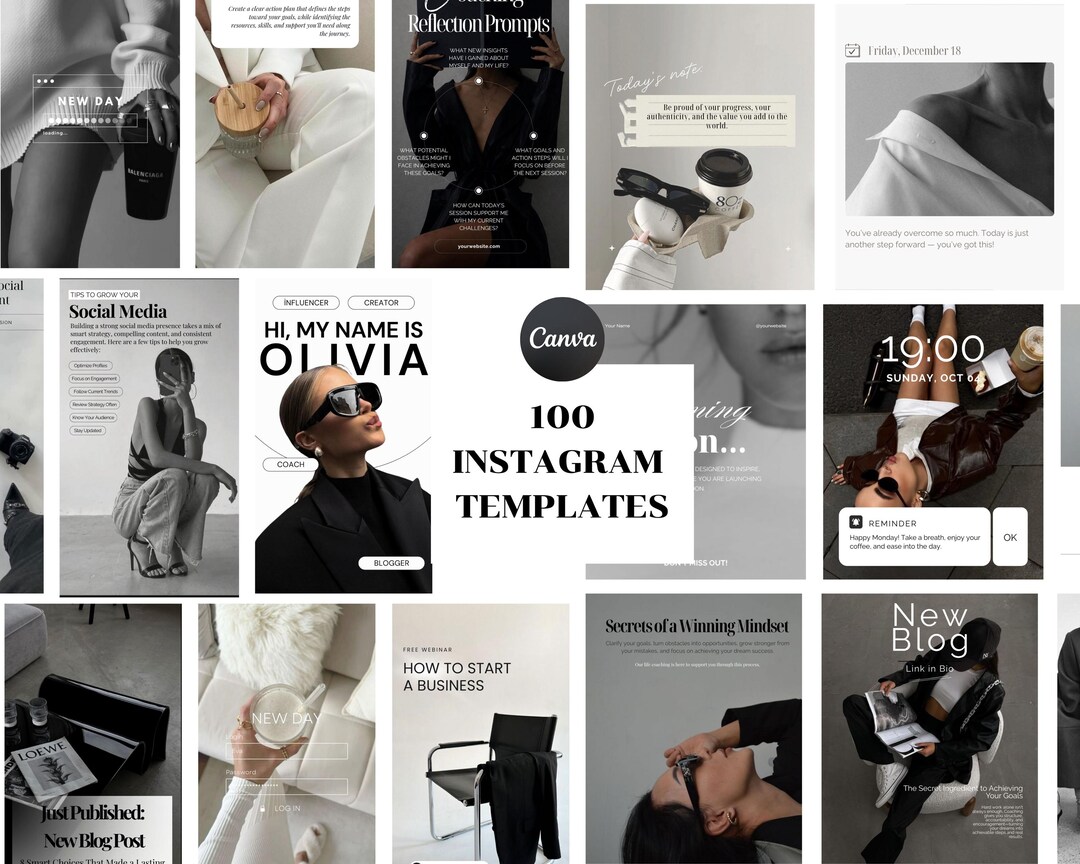 Aesthetic Coach Instagram Templates, Trendy Modern Pinterest Inspired ...