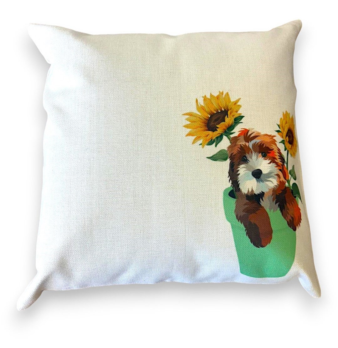 Hand Drawn Cockapoo in A Plant Pot Pillow 40cm X 40cm - Etsy UK