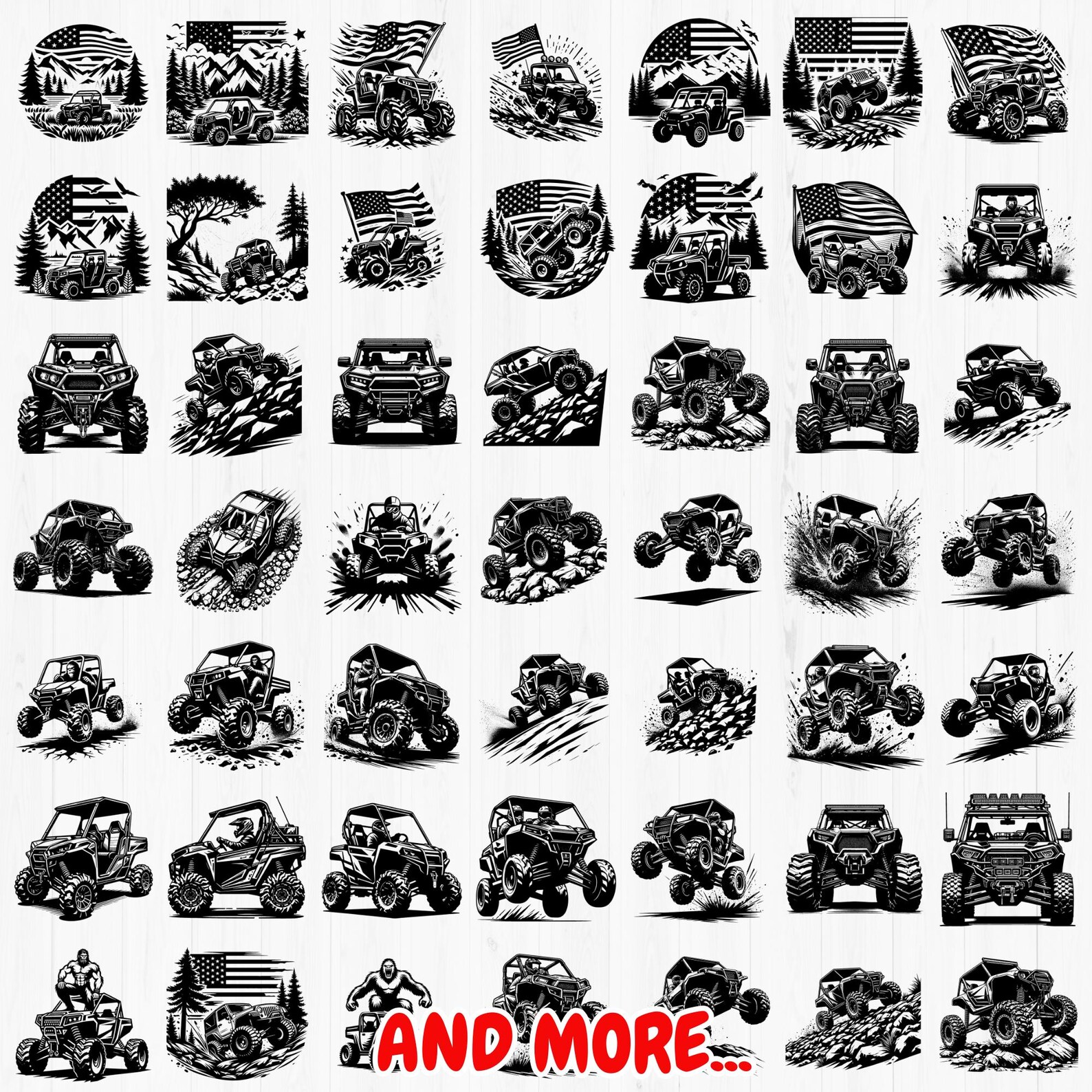 183 UTV SVG Bundle: Off-road Vehicle Clipart, Side-by-side Silhouette ...