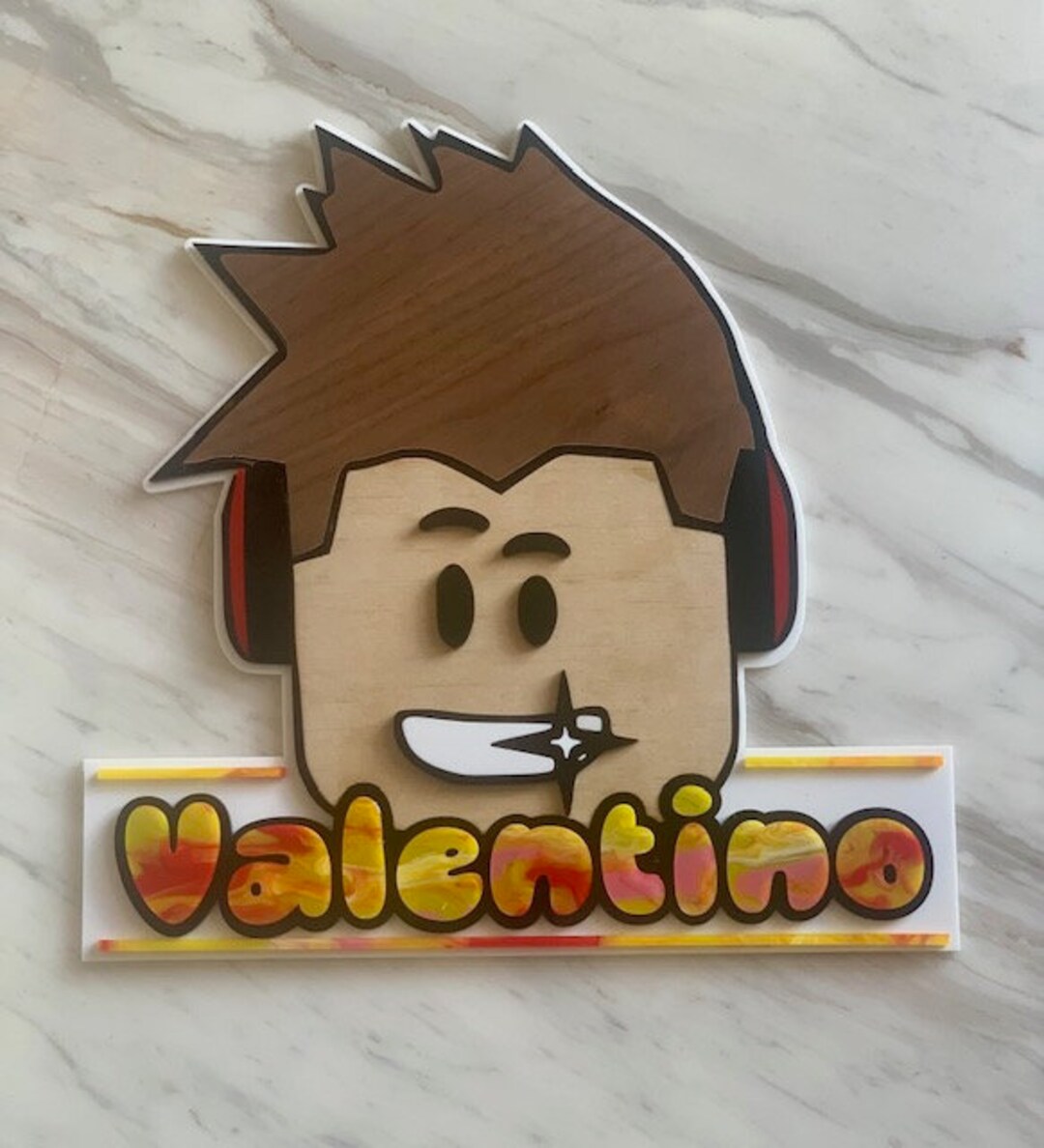 Personalised Roblox Name Plaque Layered Acrylic Sign Kids Gaming Wall ...