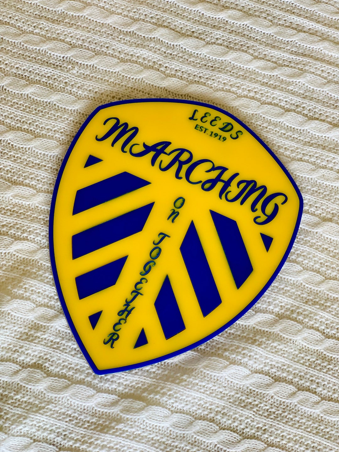 Leeds Family Name Plaque | Custom Football Sign | Acrylic Soccer Wall ...