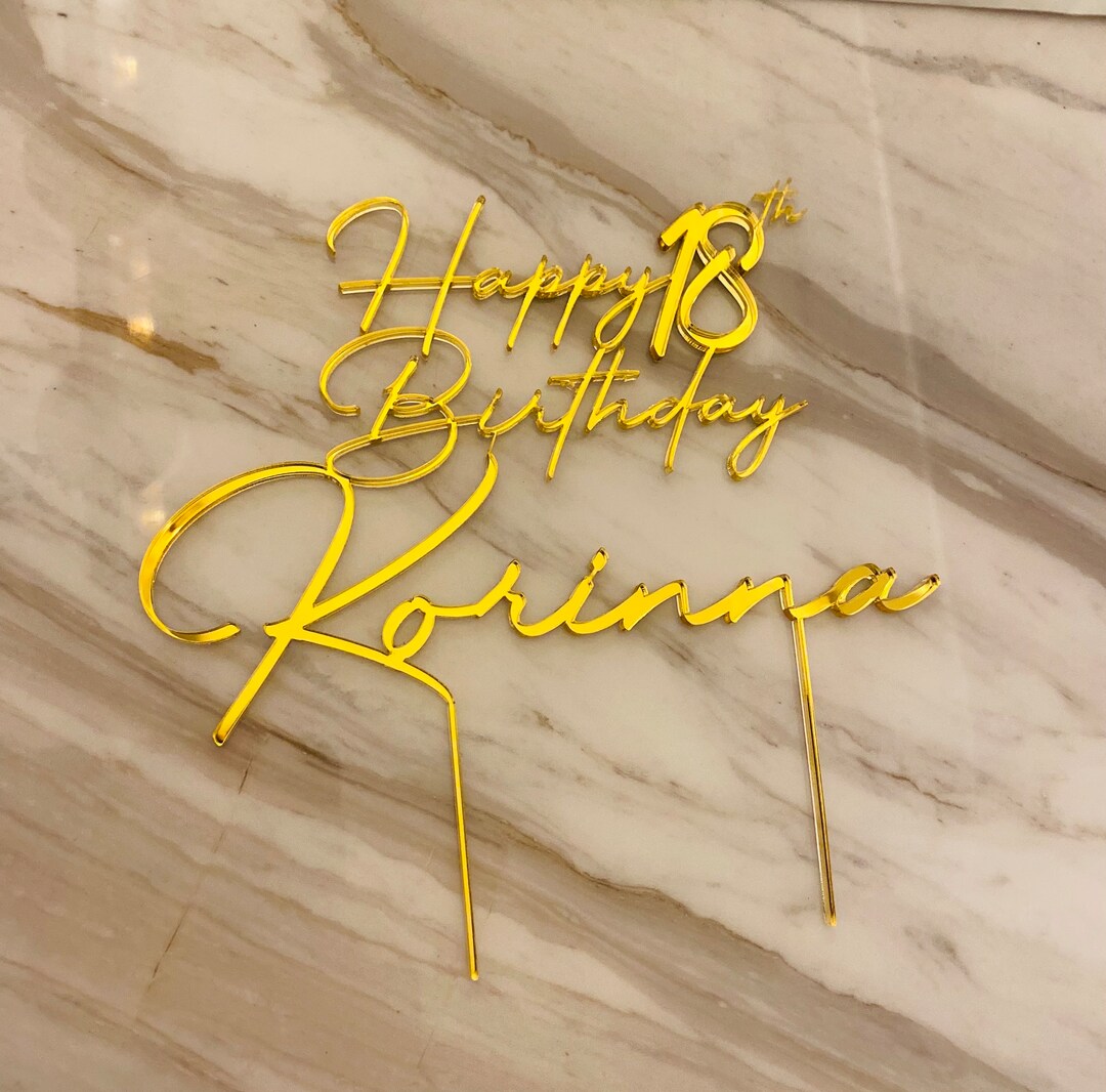 Custom Cake Topper | Gold Cake Topper | Elegant Cake Topper ...
