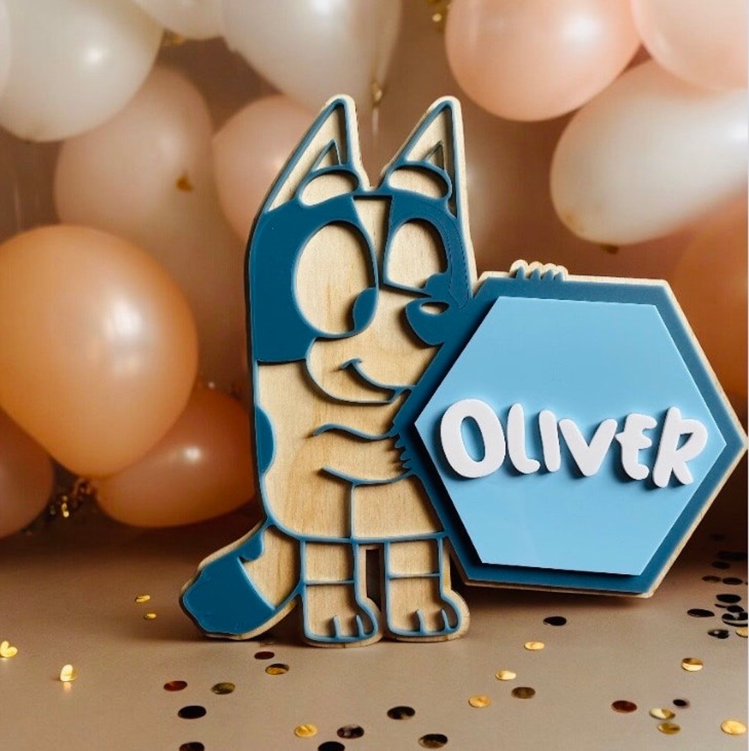 Bluey Personalised Wall Name Sign Acrylic Name Kids Bedroom Decor Bluey ...