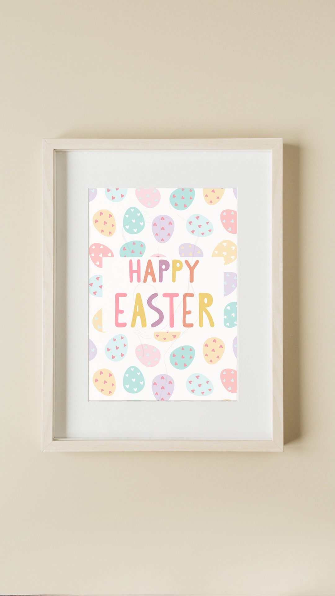 Happy Easter Egg Printable Easter Wall Art Egg Art Easter Decor Easter Digital Download Colorful ...