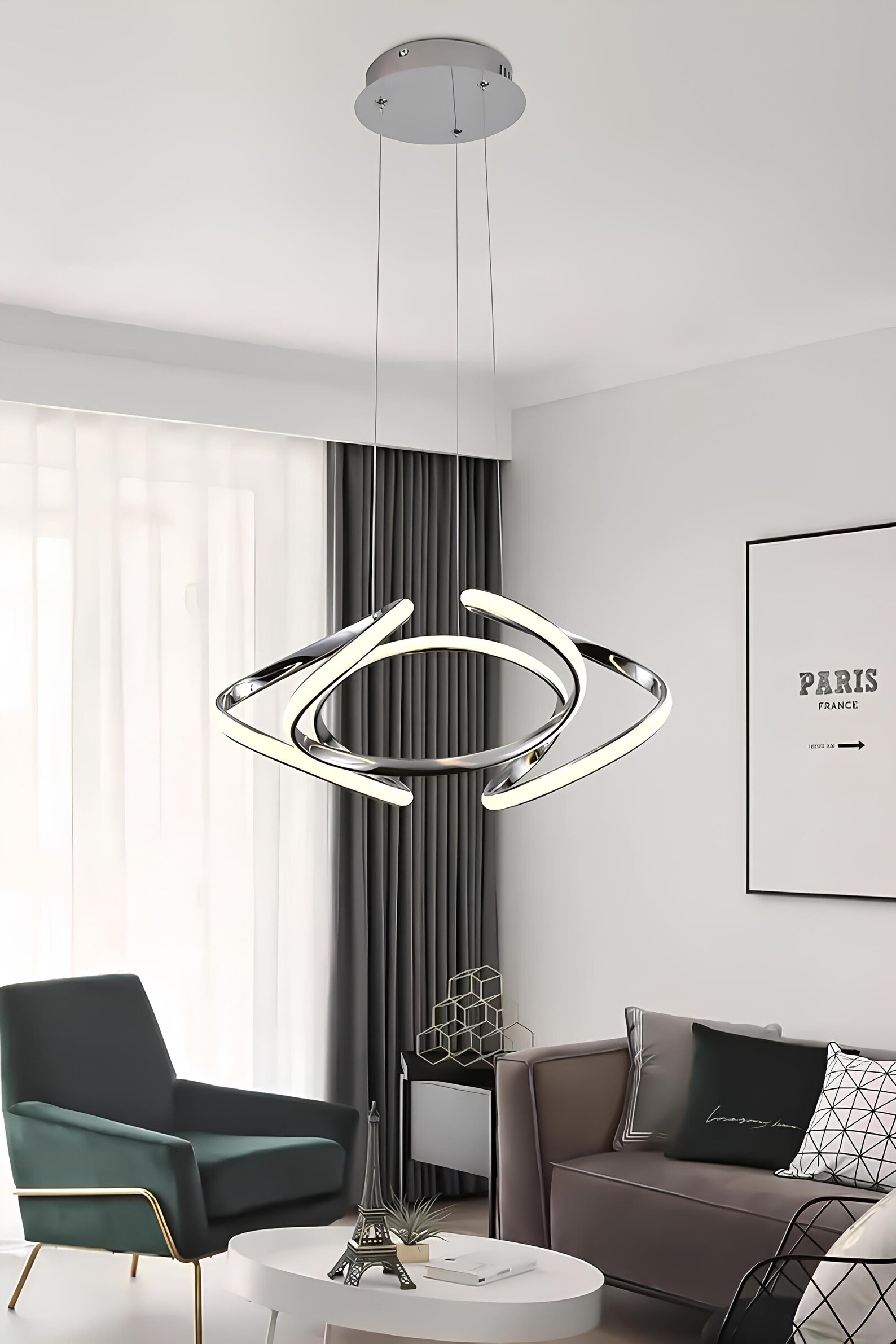 Modern LED Chandelier Hanging Pendant Lights Easy Install Suitable for ...
