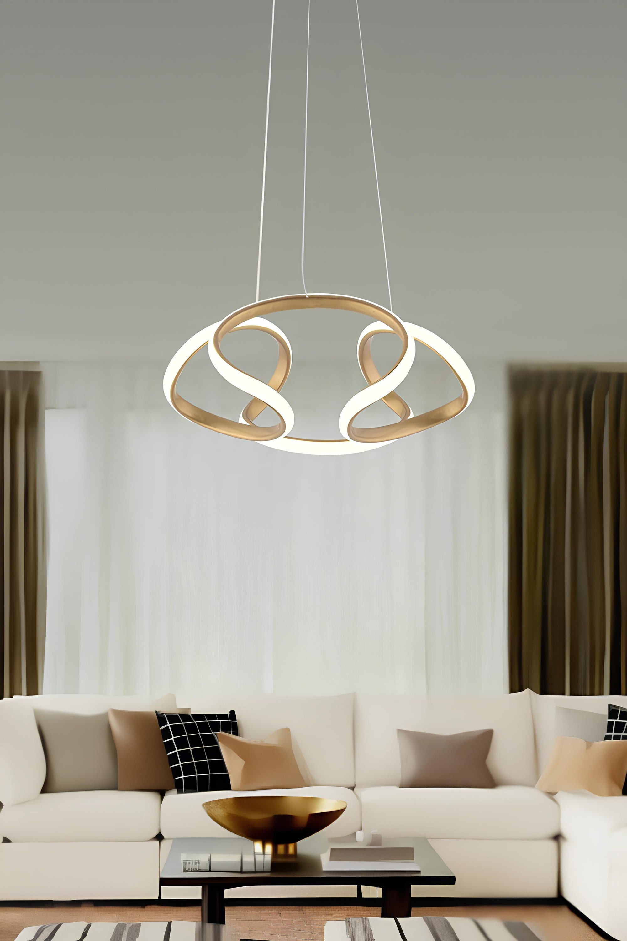 Modern LED Chandelier Hanging Pendant Lights Easy Install Suitable for ...