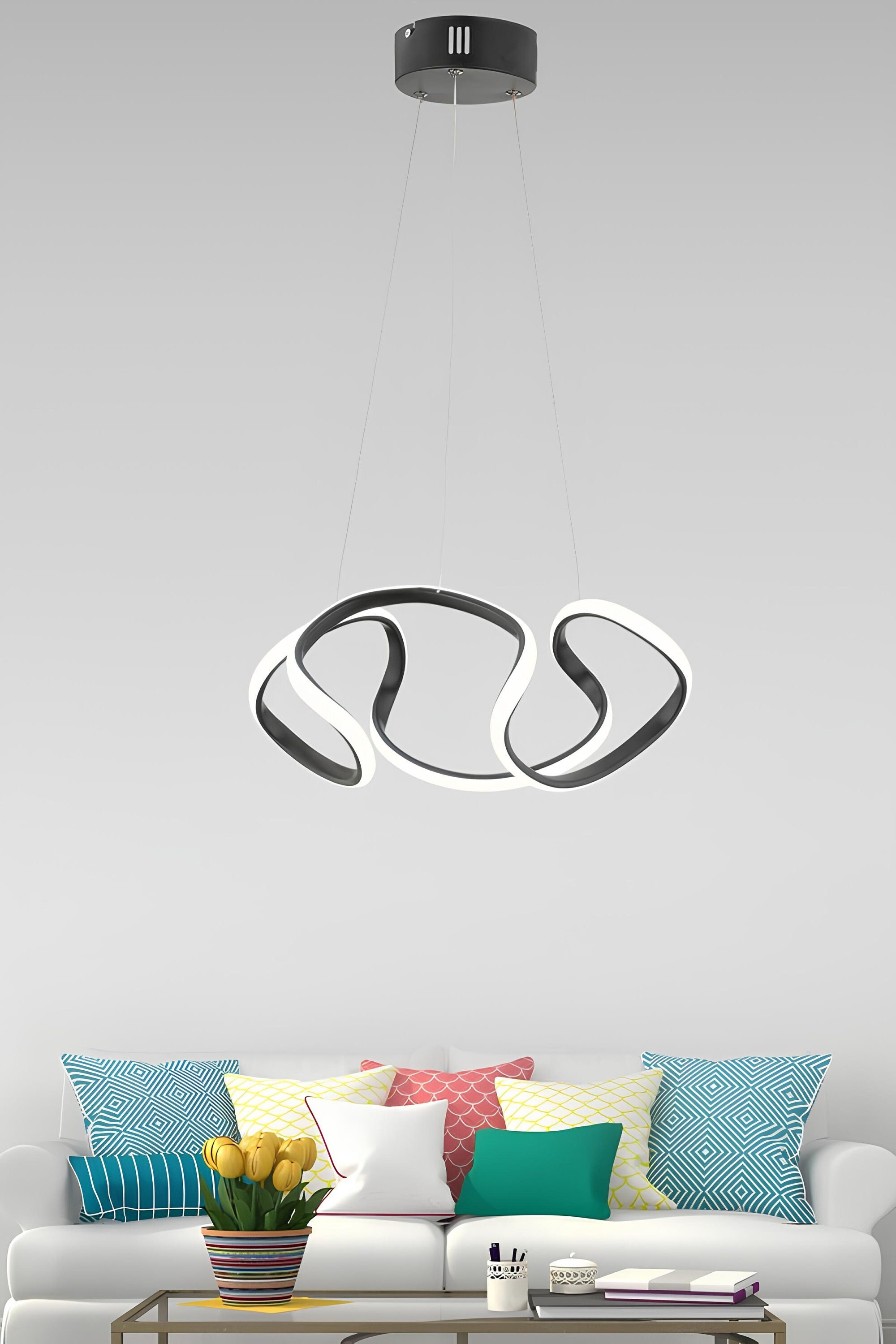 Modern LED Chandelier Hanging Pendant Lights Easy Install Suitable for ...