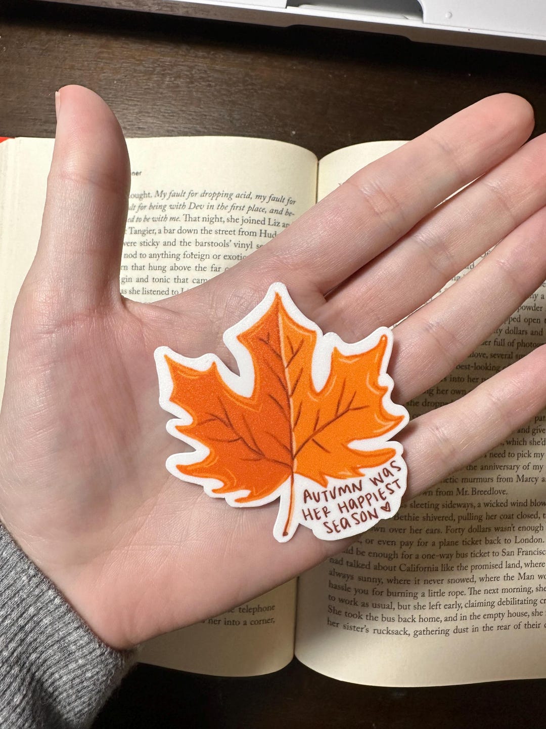 Autumn Leaf Waterproof Vinyl Sticker - Etsy
