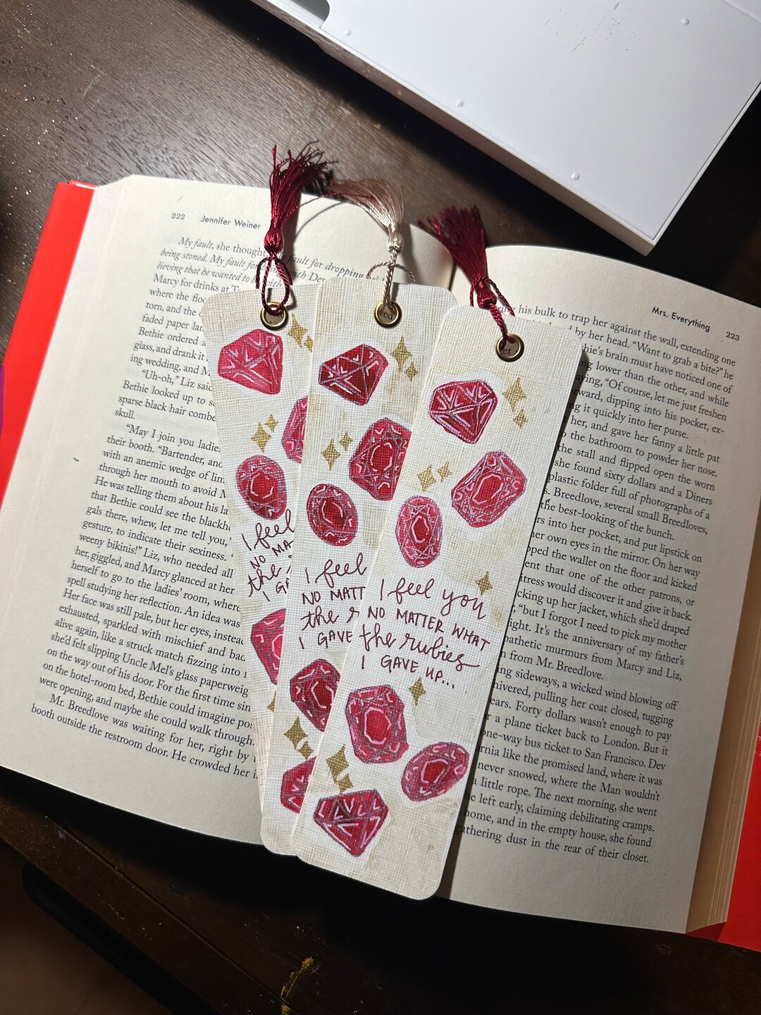 Maroon Lyrics Bookmark the Rubies I Gave up Swiftie Bookmark Midnights ...