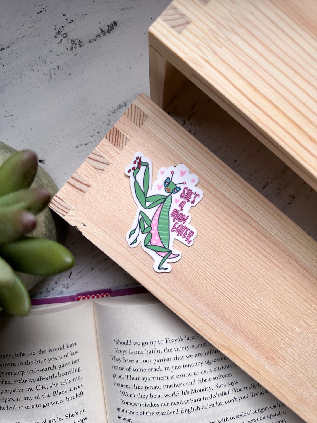 Praying Mantis Man Eater Sticker - Etsy