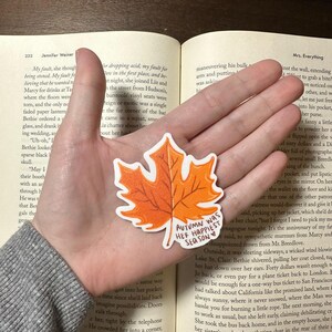 Autumn Leaf Waterproof Vinyl Sticker - Etsy