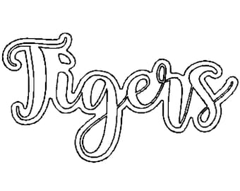 Bean Stitch Tigers Double Stacked Script Applique Embroidery Download - Etsy