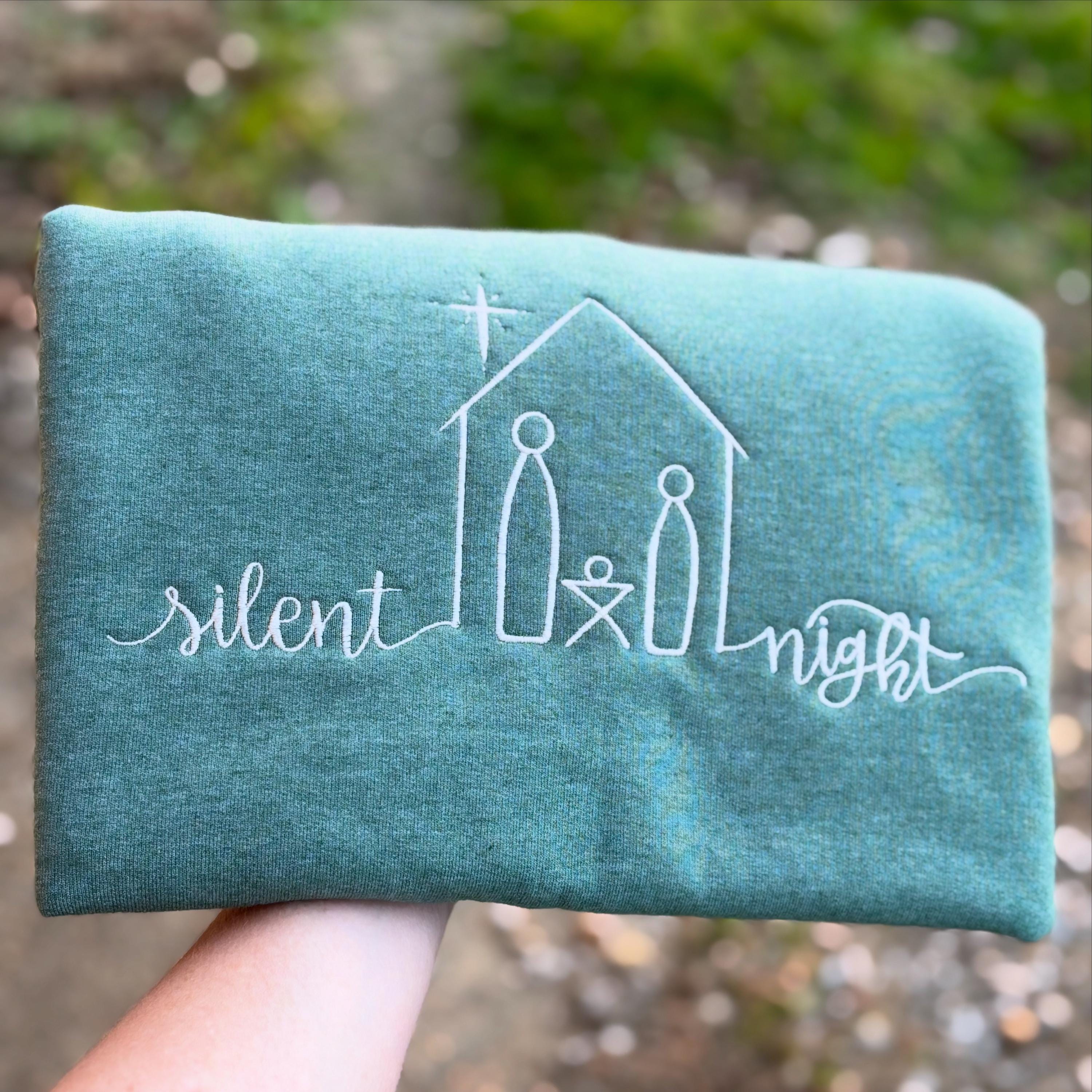 Silent Night Manger Satin Embroidery Design - Etsy