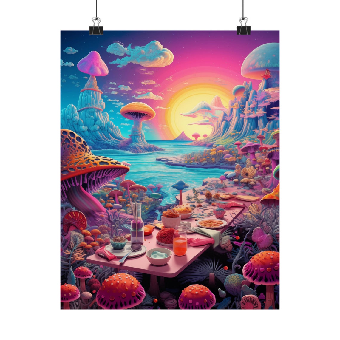 Psychedelic Beach Unframed Print, Surreal Wall Art, Poster Print, Home ...