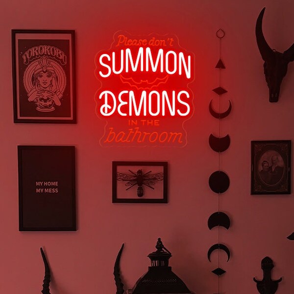 Dont Summon Demons Neon Sign - Etsy