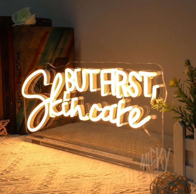 Custom Skincare Table Neon Sign: Beauty Salon Decor, Esthetics Gift - Etsy