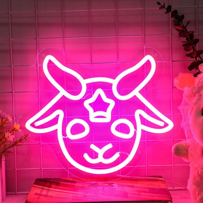 Cute Satan Goat Neon Sign| Baphomet Neon Sign| Goth Lover Gift | Gothic ...