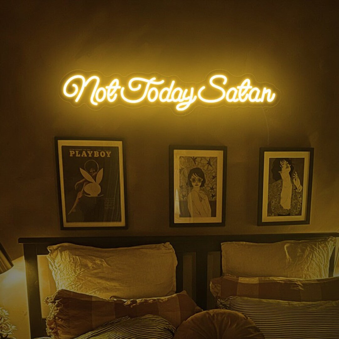 Not Today Satan Neon Sign | Goth Lover Gift | Gothic Decor| Goth Room ...