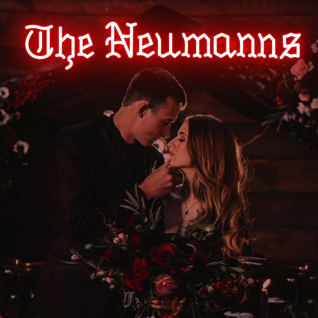 Custom Gothic Wedding Neon Sign | Goth Lover Gift | Old English Decor ...