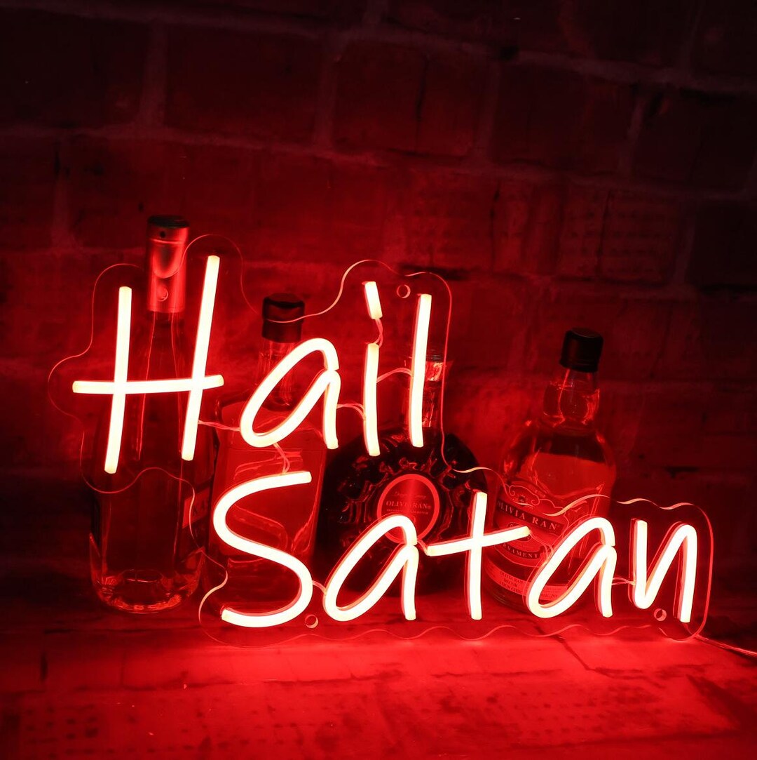 Hail Satan Neon Sign: Goth Home Decor - Etsy