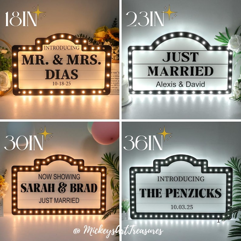 Custom Wedding Reception Entrance Sign: Personalized Marquee Decor ...