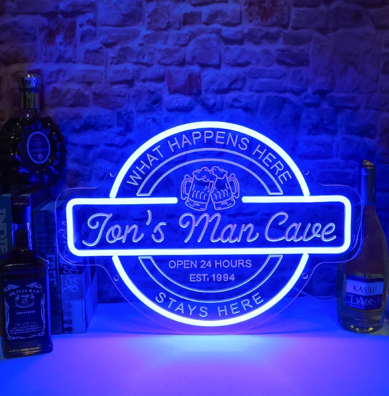Personalized Man Cave Neon Sign: Custom LED Bar Decor - Etsy