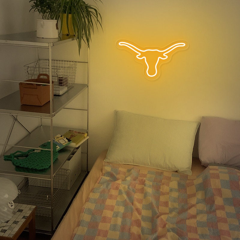 Texas Longhorn Neon Sign Horn Skull Sign Texas Wall Decor Texas ...