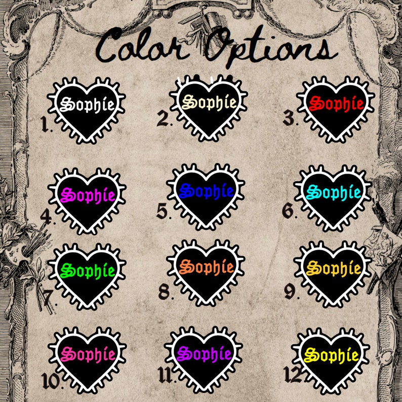 Custom Creepy Name Sign, Witchy Heart Thorns Decor, Custom Name Neon ...