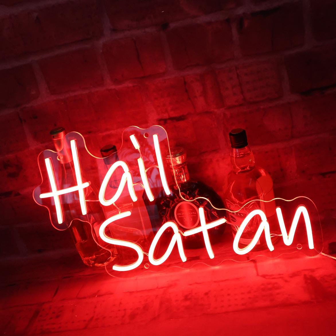 Hail Satan Neon Sign: Goth Home Decor - Etsy