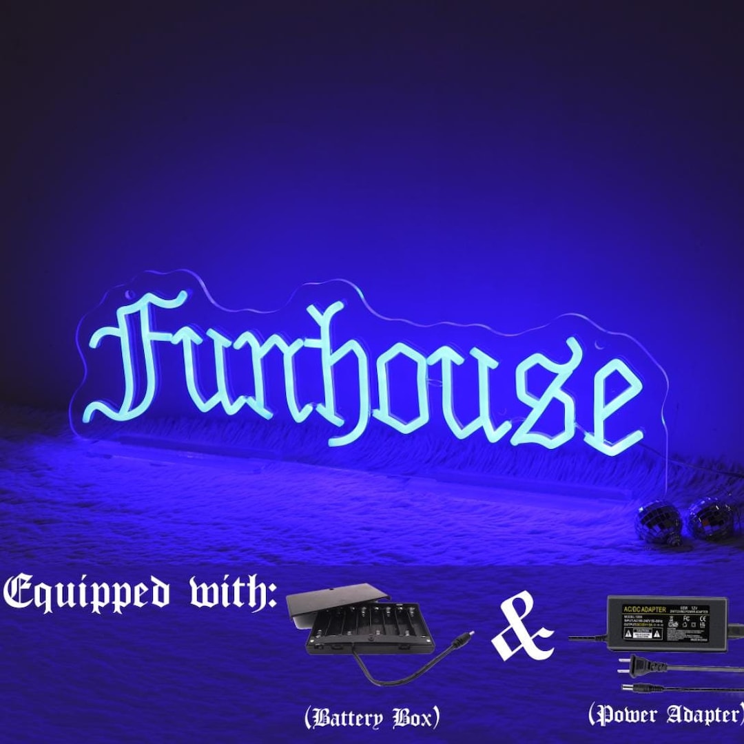 Custom Gothic Name Sign With Free Standing, Old English Name Neon Sign ...