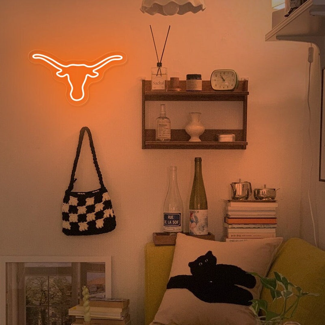 Texas Longhorn Neon Sign Horn Skull Sign Texas Wall Decor Texas ...